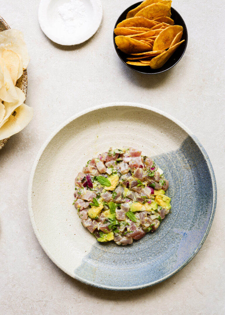 Tuna Green Ceviche with Chilli Turbo Plantain Chips - Turbo Snacks ...